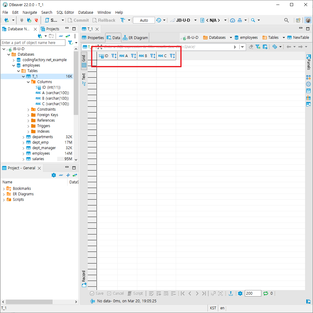 DBeaver MariaDB CSV CODING FACTORY